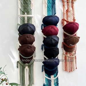 Macrame Baseball Cap Rack, Wall Baseball Cap Holder, Cap Rack Display ...