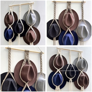 Macrame Boho Hat Display, Macrame Hat Holder, Minimal Hat Hanger, Boho ...