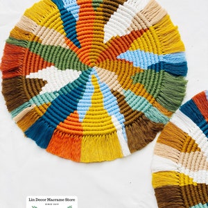 Large Round Macrame Placemat: Boho Table Decor - Etsy