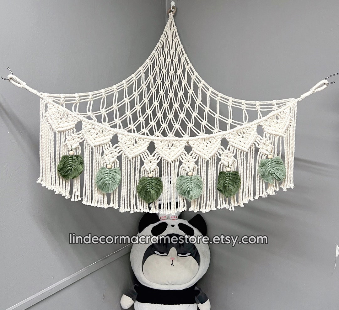 Boho Stuffed Animal Toy Hammock Macrame, Stuffed Animal Net, Toy ...