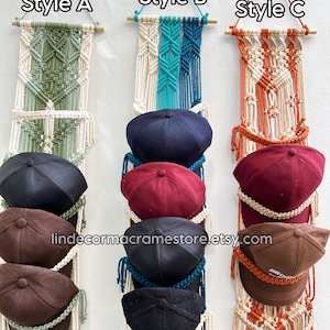 Macrame Baseball Cap Holder, Wall Baseball Cap Hanger, Boho Hat Display ...