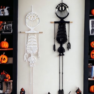 Macrame Skeleton Wall Hanging: Spooky Halloween Gothic Decor - Etsy