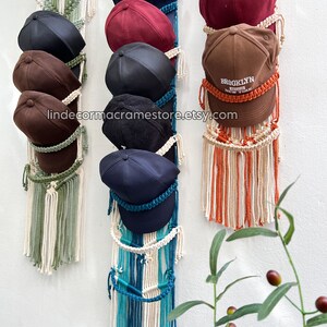 Macrame Baseball Cap Rack, Wall Baseball Cap Holder, Cap Rack Display ...