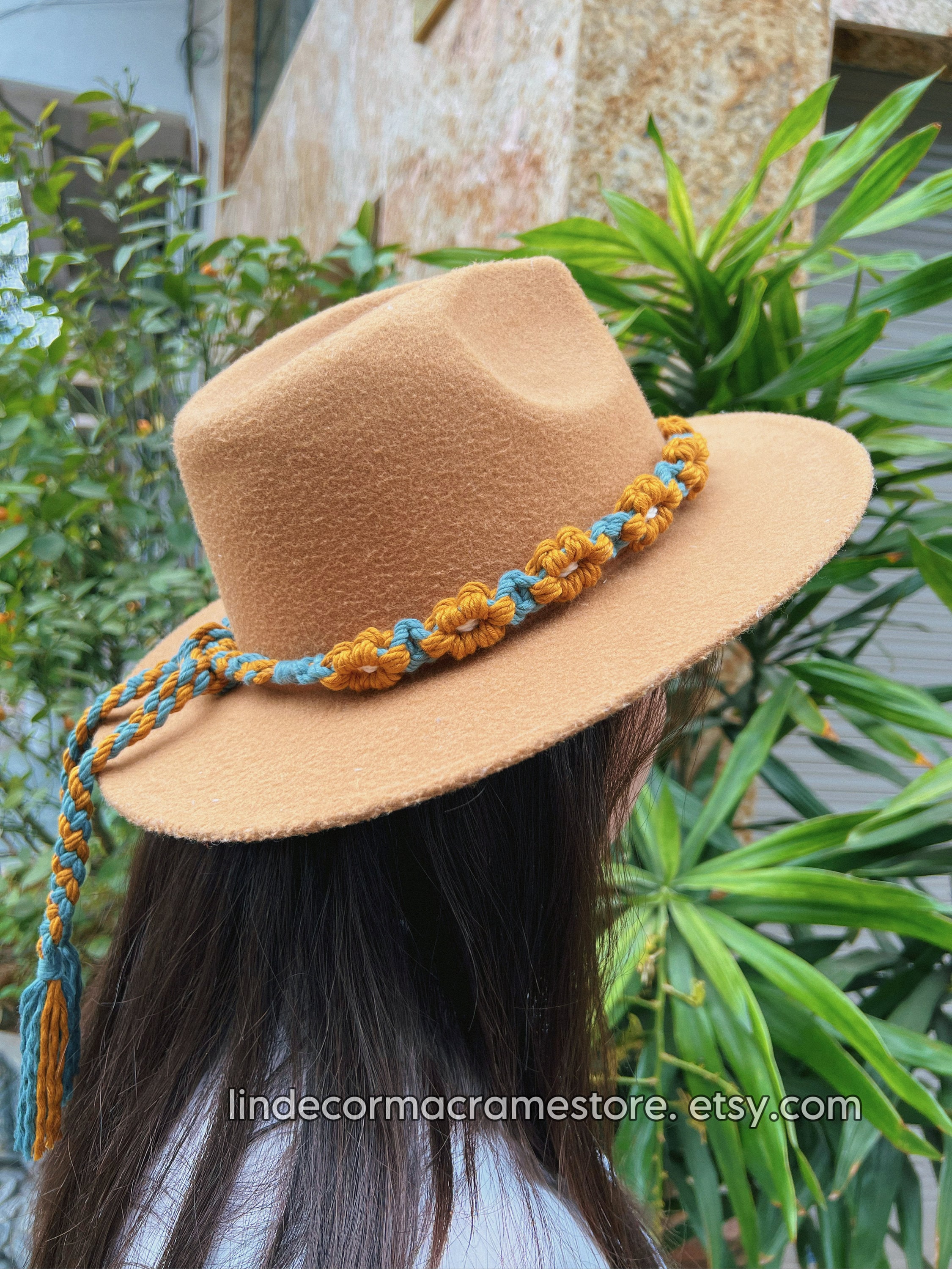 Macrame Daisy Flower Hatbands Vintage Hat Bands Boho Hat - Etsy