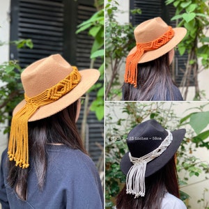 Macrame Hat Bands, Womens Hat Band, Boho Hat Accessories, Handmade Hat ...