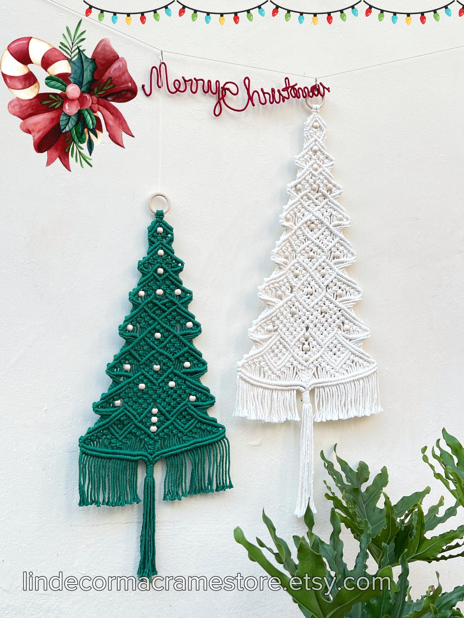 Large Macrame Christmas Tree Boho Christmas Decor Pine Tree - Etsy