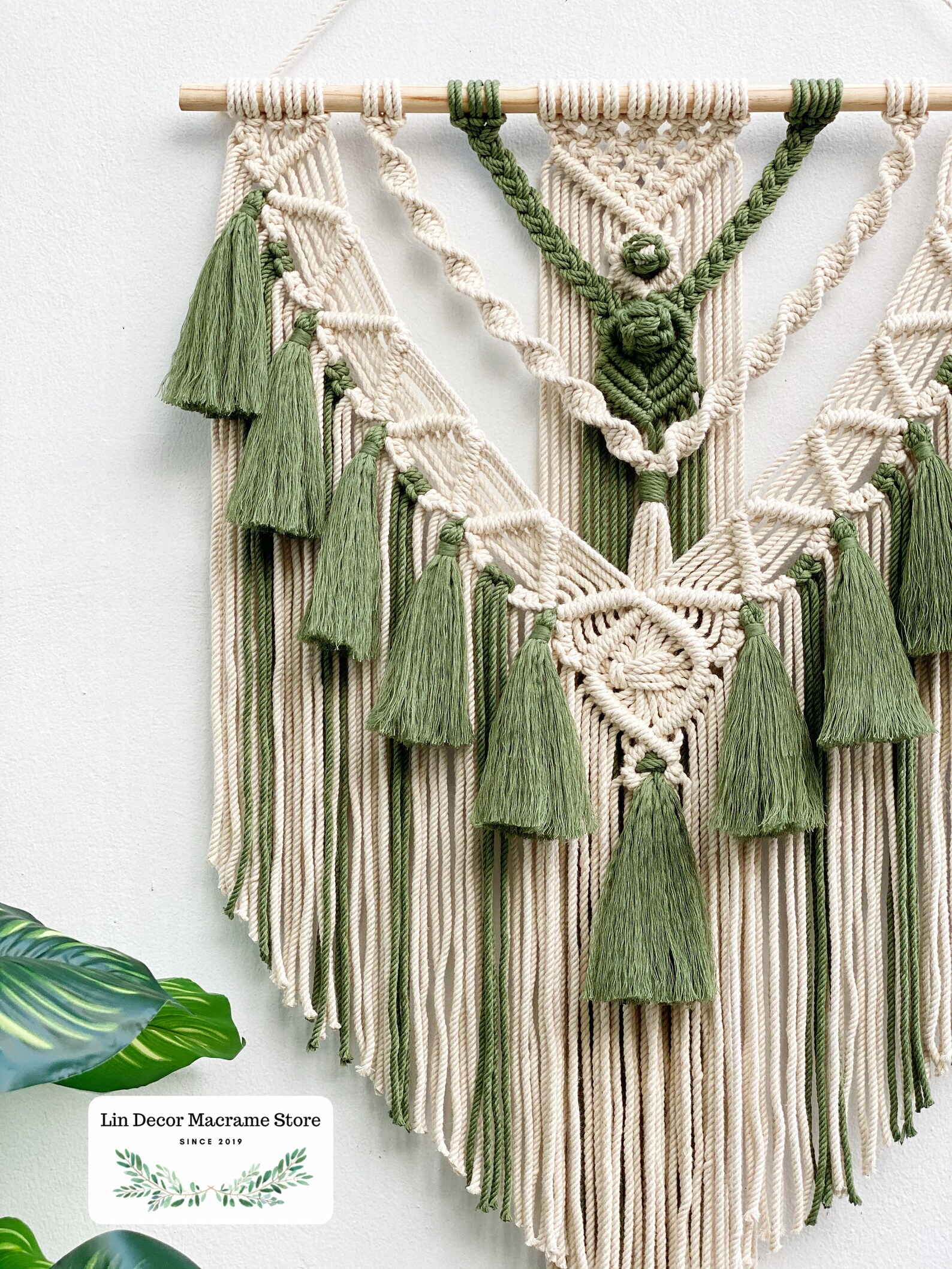 Large Green Macrame Wall Hanging Green Boho Home Decor New - Etsy
