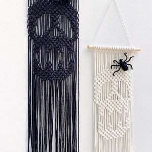 Macrame Skull Wall Art, Halloween Decor, Scary Decor, Handmade Skull ...