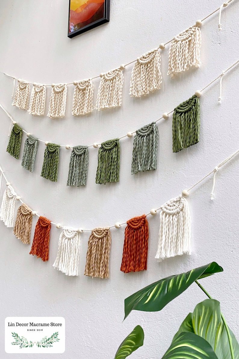 Boho Macrame Garland Colorful Macrame Banner Decor Macrame - Etsy