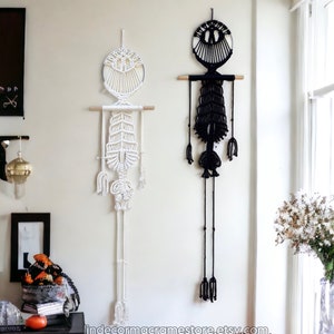 Macrame Skeleton Wall Hanging: Spooky Halloween Gothic Decor - Etsy