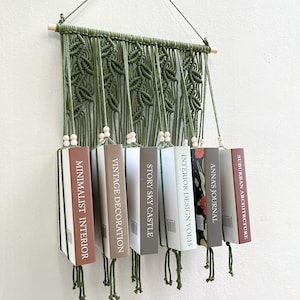 Macrame Leaf Book Holder: Handmade Boho Bookshelf - Etsy