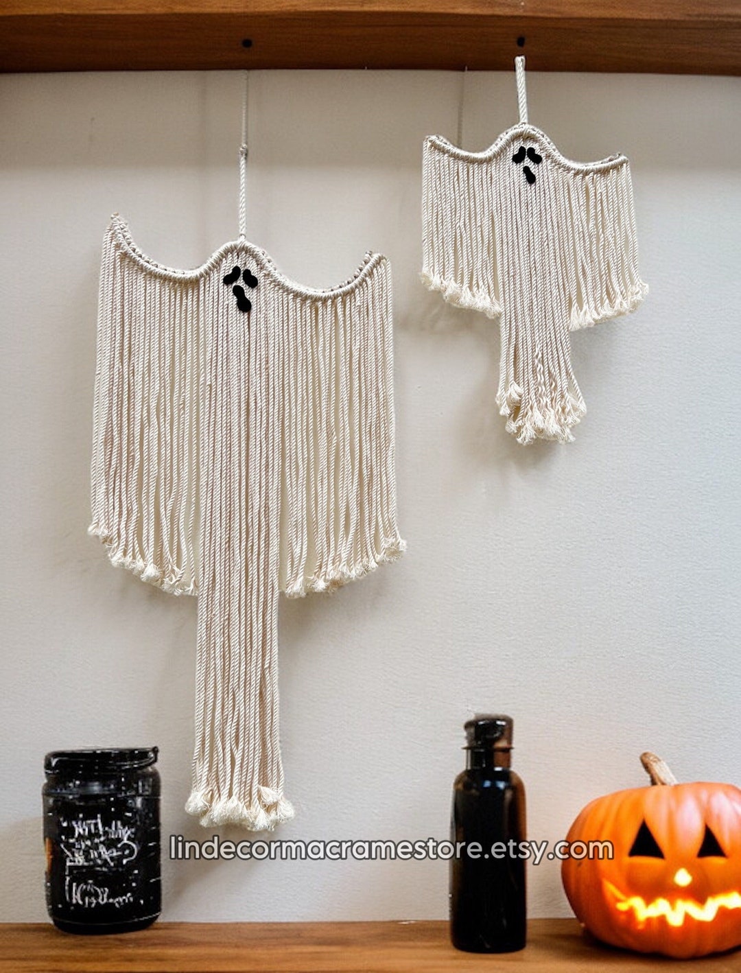 Macrame Halloween Ghost, Handmade Halloween Ghost, Halloween White ...