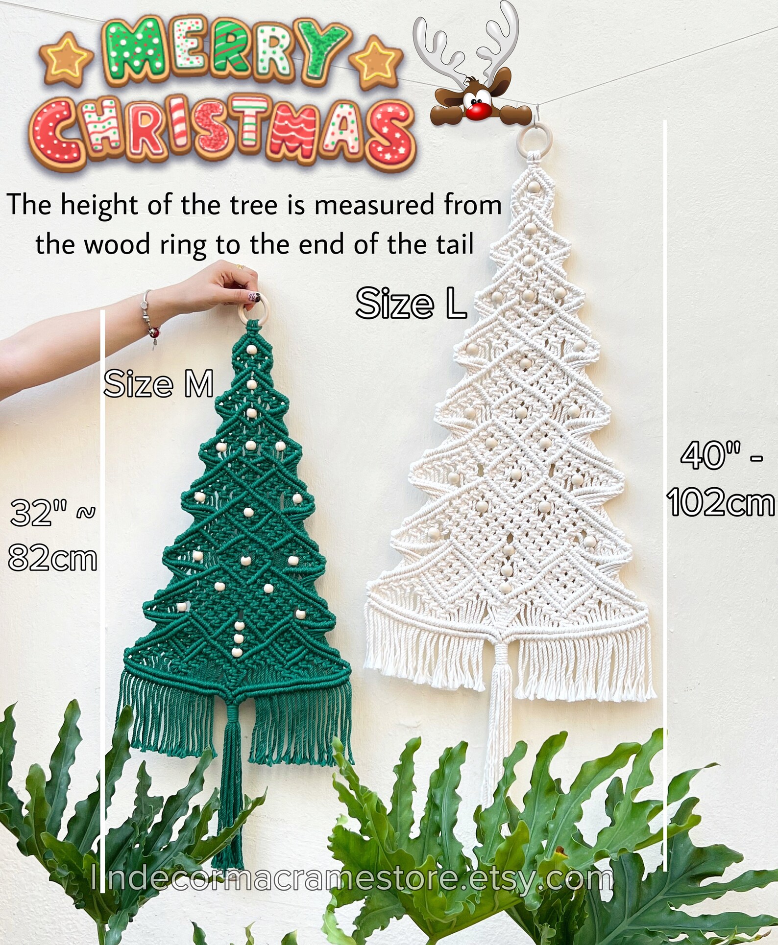 Large Macrame Christmas Tree: Boho Holiday Wall Hanging - Etsy