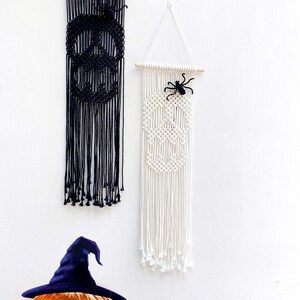 Macrame Skull Wall Art, Halloween Decor, Scary Decor, Handmade Skull ...