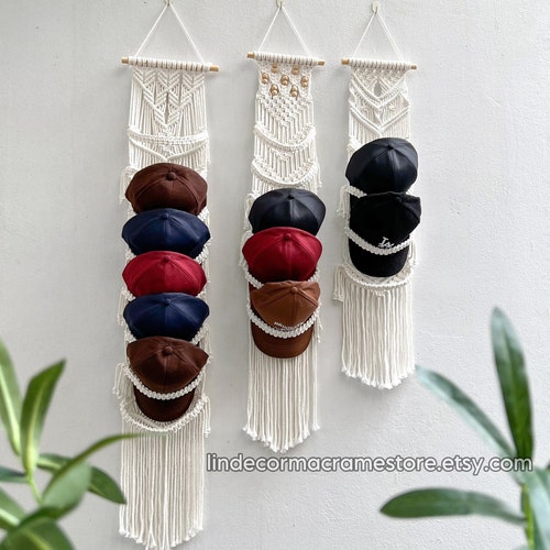 Macrame Baseball Cap Hanger Wall Mounted Hat Display Rack - Etsy Australia