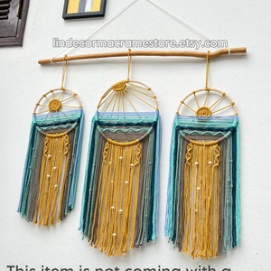 Dreamcatcher Macrame Sunrise Sunset Wall Decor, Modern Sun on the Sea ...