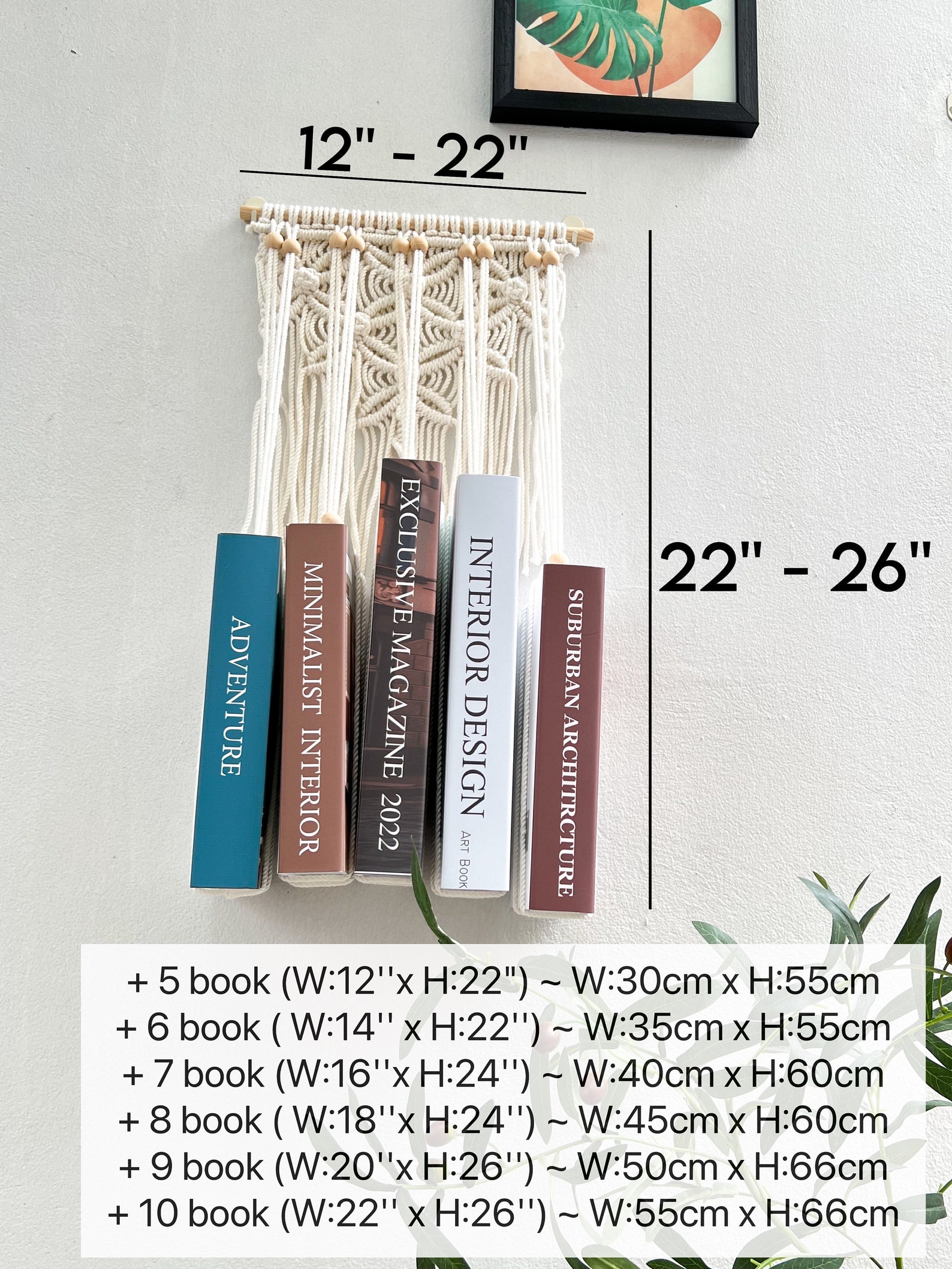 Macrame Hanging Bookshelf: Boho Book Storage Organizer - Etsy
