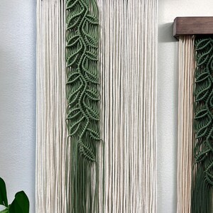 Modern Yarn Leaf Vine Wall Art, Macrame Leaf Wall Decor, Unique Fiber ...
