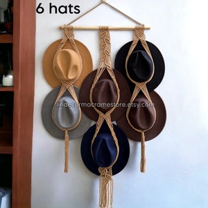 Cowboy Hat Rack, Macrame Hat Display, Farmhouse Hat Hanger, Boho Hat ...