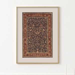 Persian Rug Simple / Art Print , Red , Brown , Ethnic Pattern ...