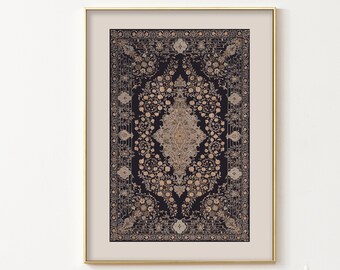 Persian Rug Simple / Art Print , Red , Brown , Ethnic Pattern ...