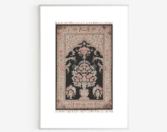 Persian Rug Simple / Dark Colours Art Print Printable Wall | Etsy