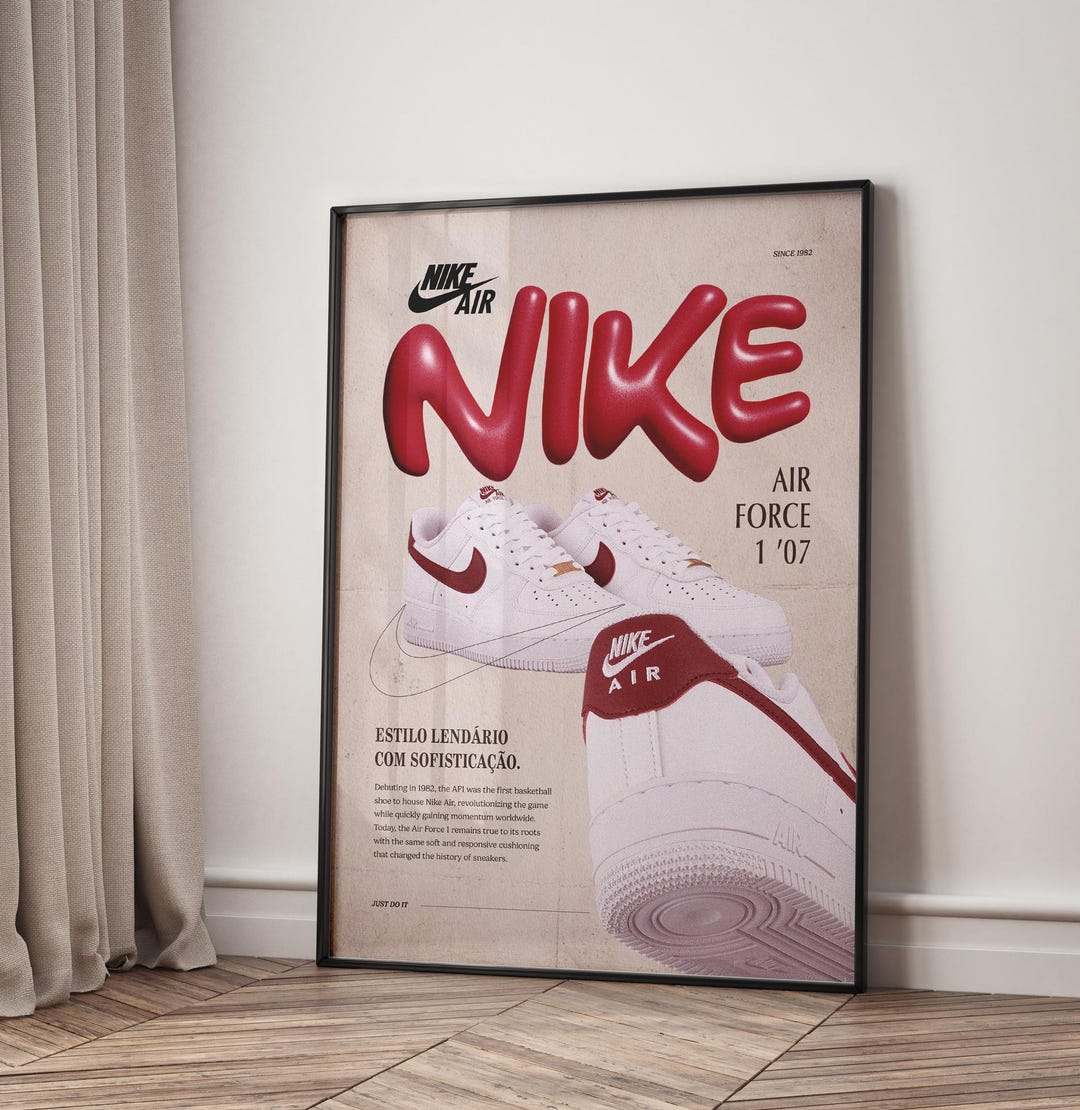 Digital Poster of the Nike Air Force 1 '07, Showcasing the Iconic ...