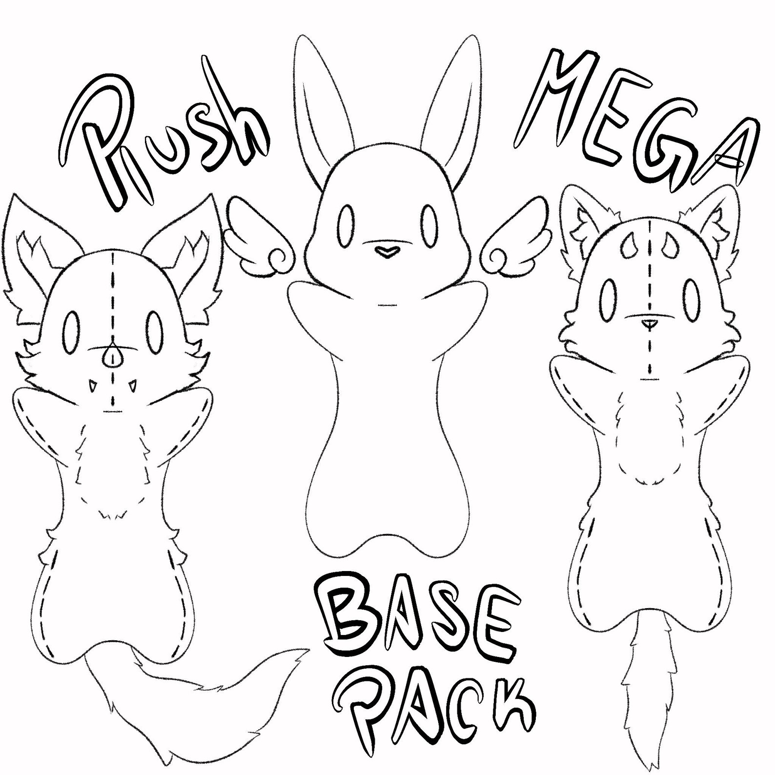 Floppy Plush Base Pack Furry Drawing Base Digital File Only Etsy