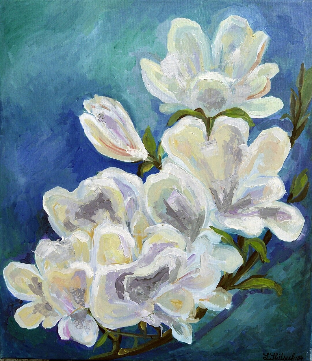 Magnolia Oil Painting - Etsy