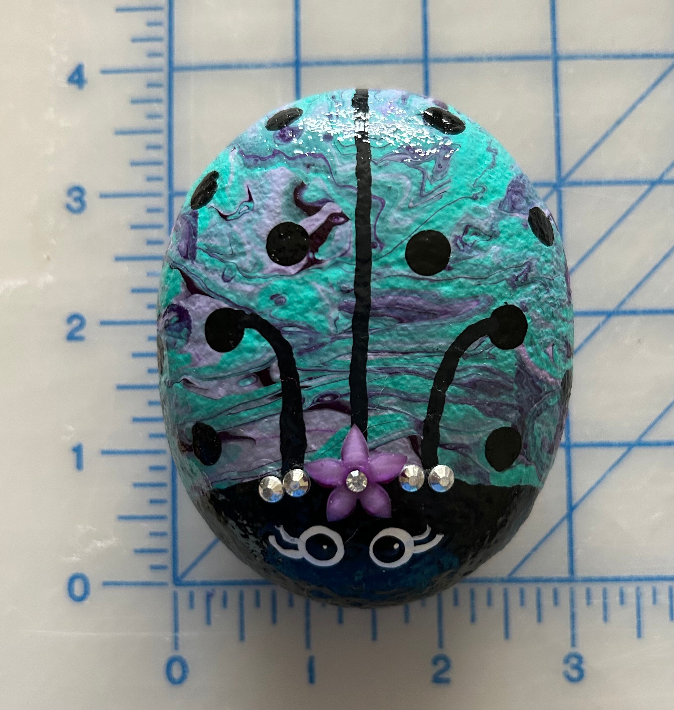 Embellished Ladybug Painted Rocks - Etsy