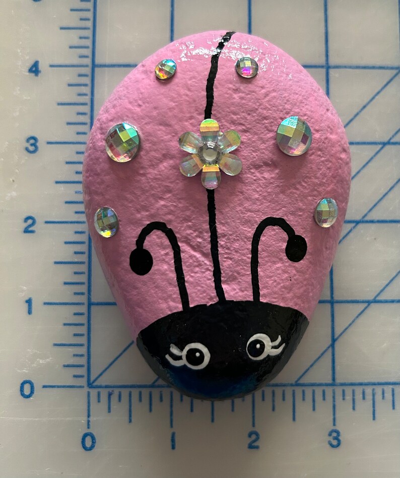 Embellished Ladybug Painted Rocks - Etsy