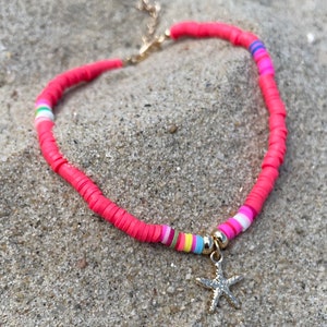 Heishi Anklet Heishi Beaded Anklet Summer Anklet Sealife - Etsy