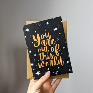 You Are Out of This World Card | Space Card, Cute Birthday Card, Simple ...