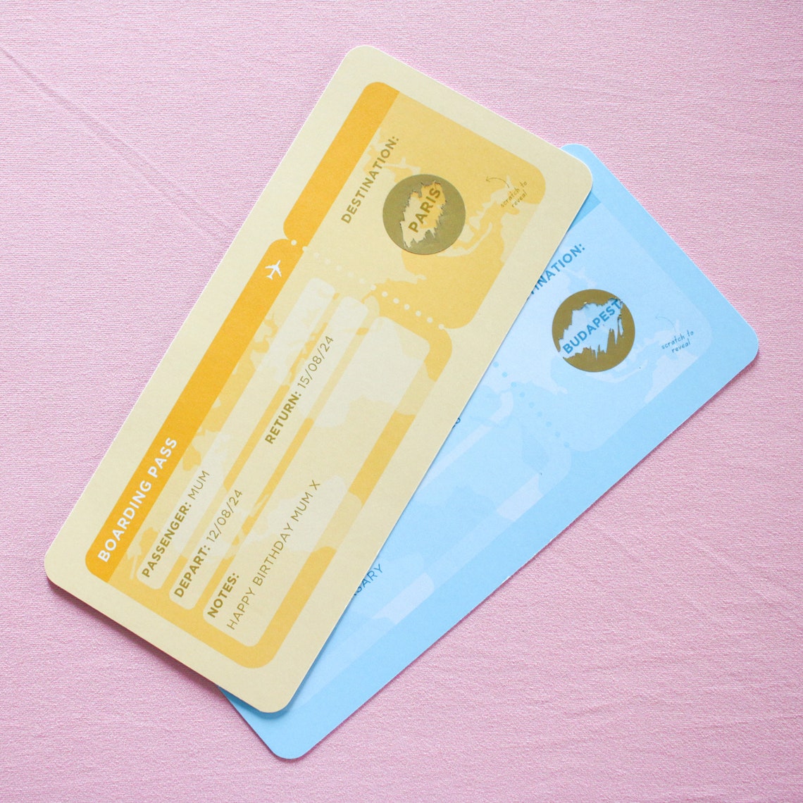 Personalised Holiday Boarding Pass Voucher | Gift Scratch Card, Custom ...