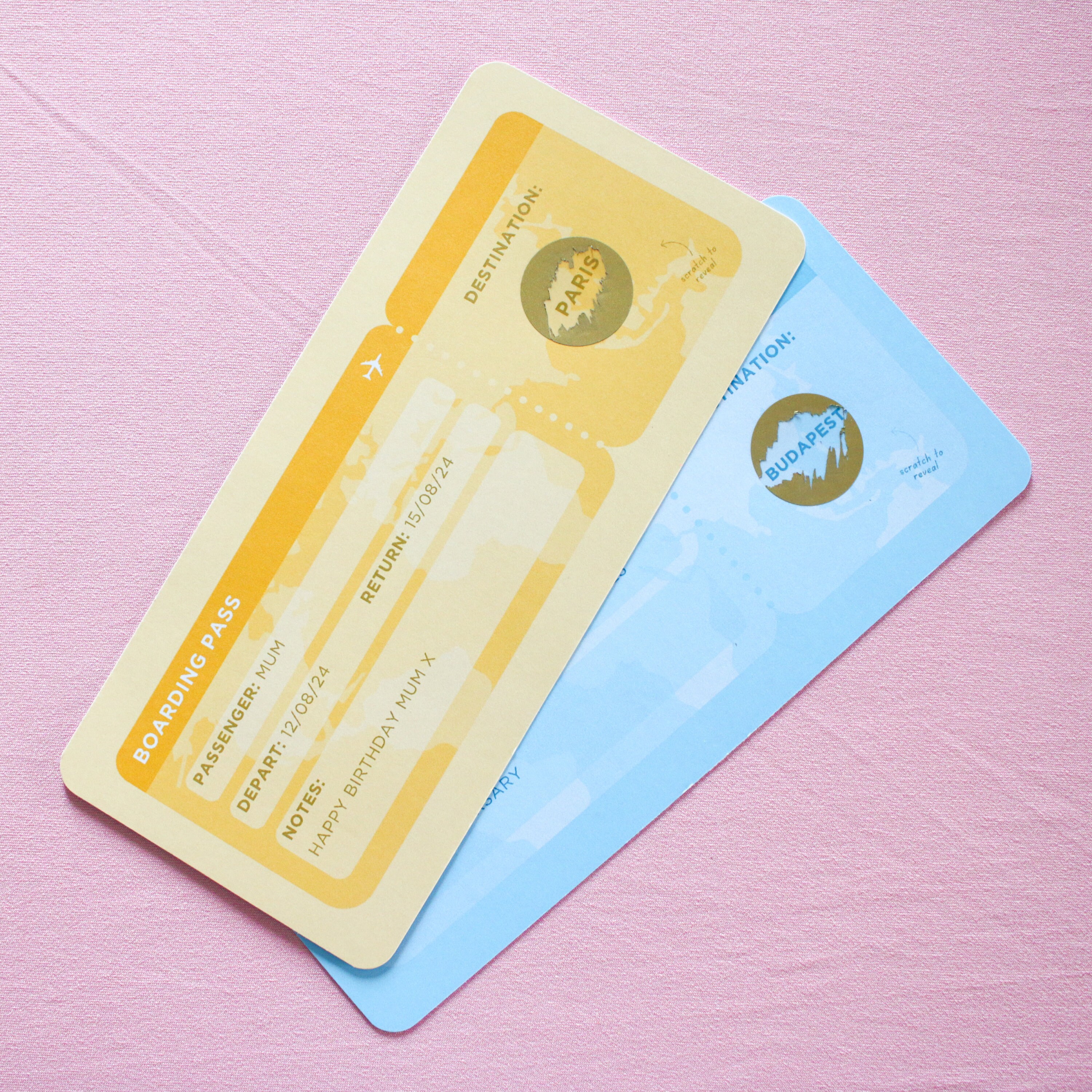 Personalised Holiday Boarding Pass Voucher | Gift Scratch Card, Custom ...
