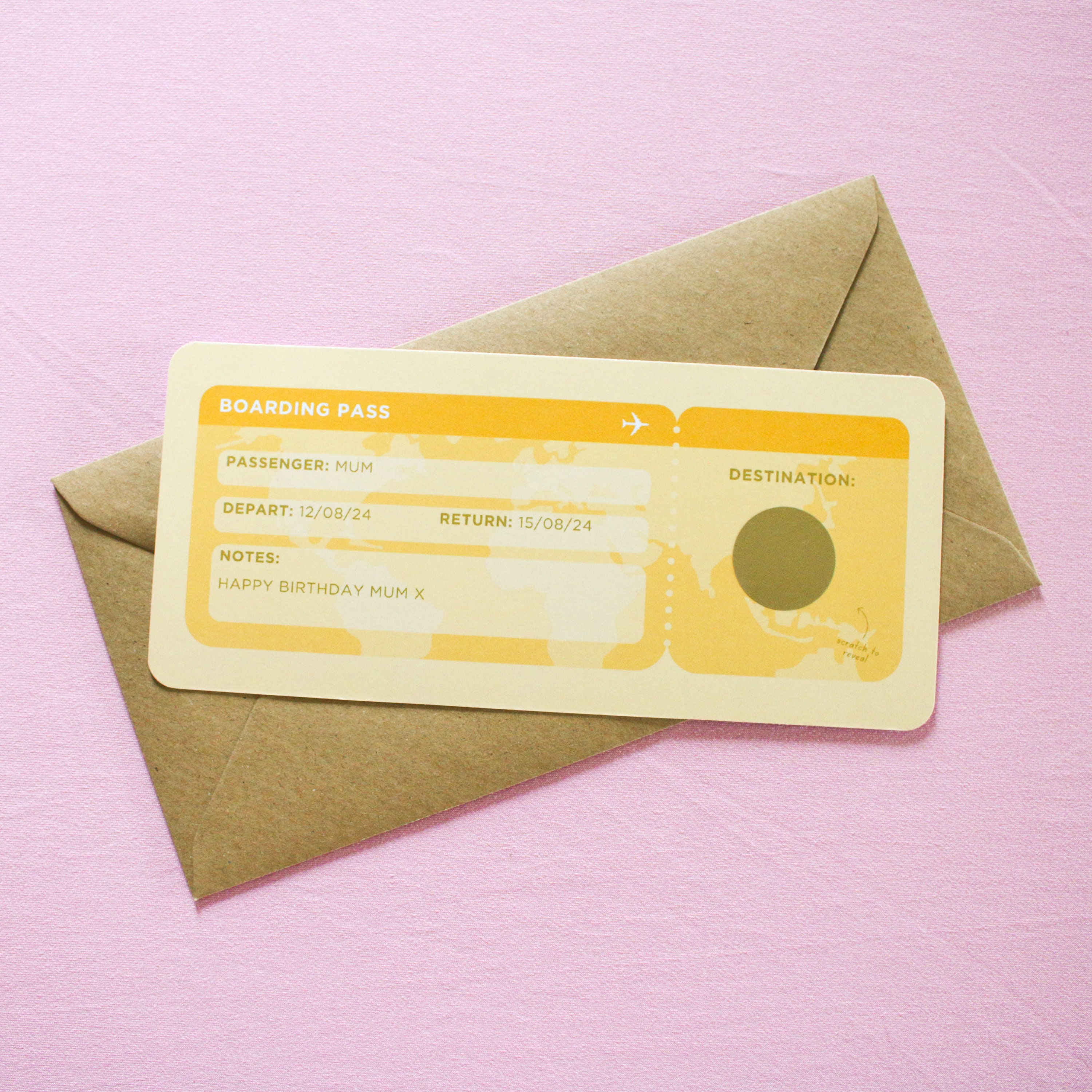 Personalised Holiday Boarding Pass Voucher | Gift Scratch Card, Custom ...