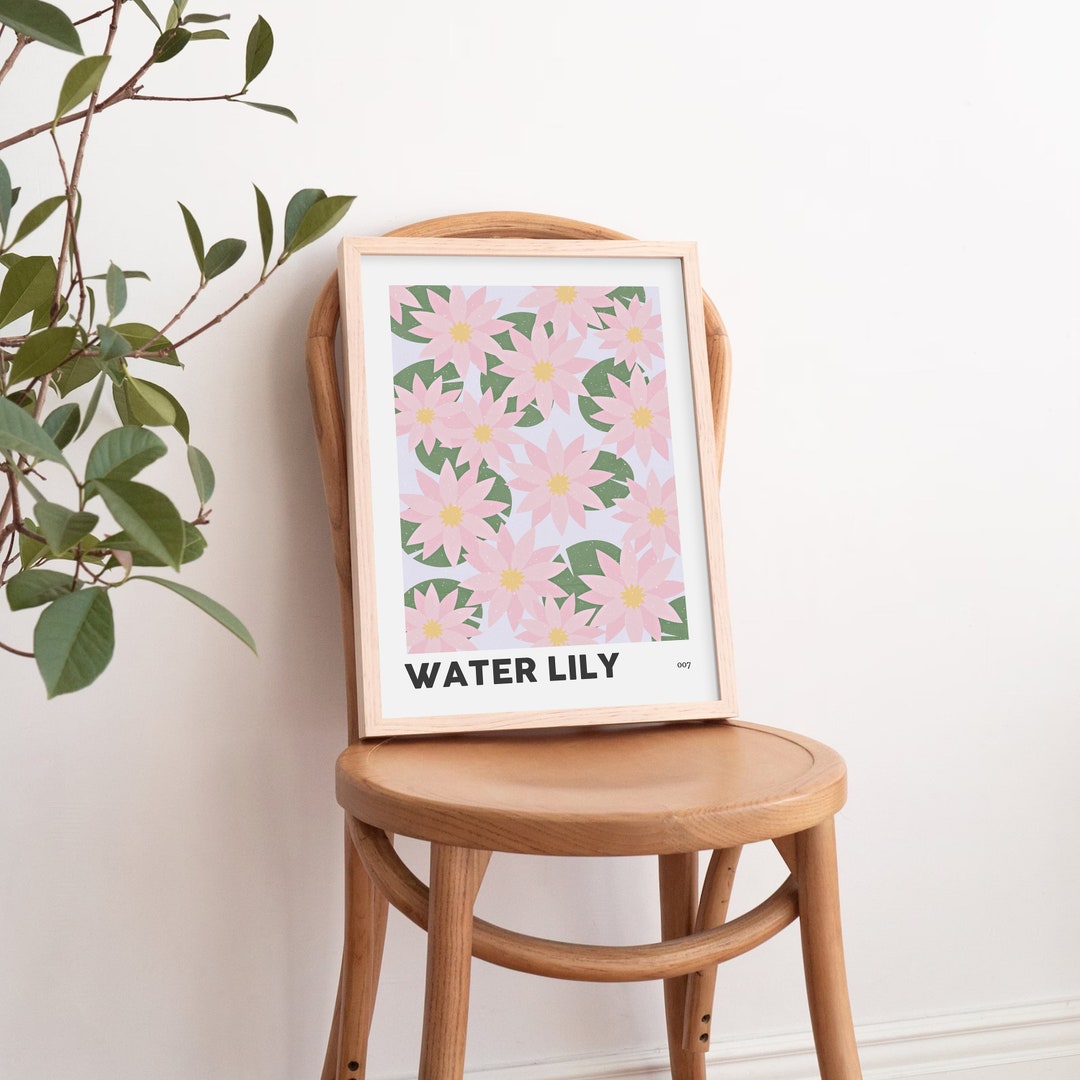 Water Lily July Birth Flower Print | Birthday Prints, Flower Art ...