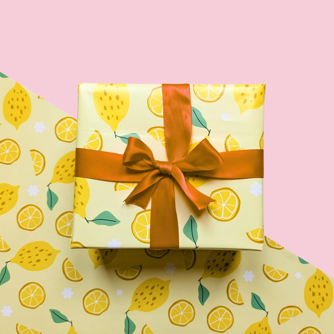 Yellow Lemon Design Wrapping Paper | Gift Wrap, Cute Wrapping Paper ...
