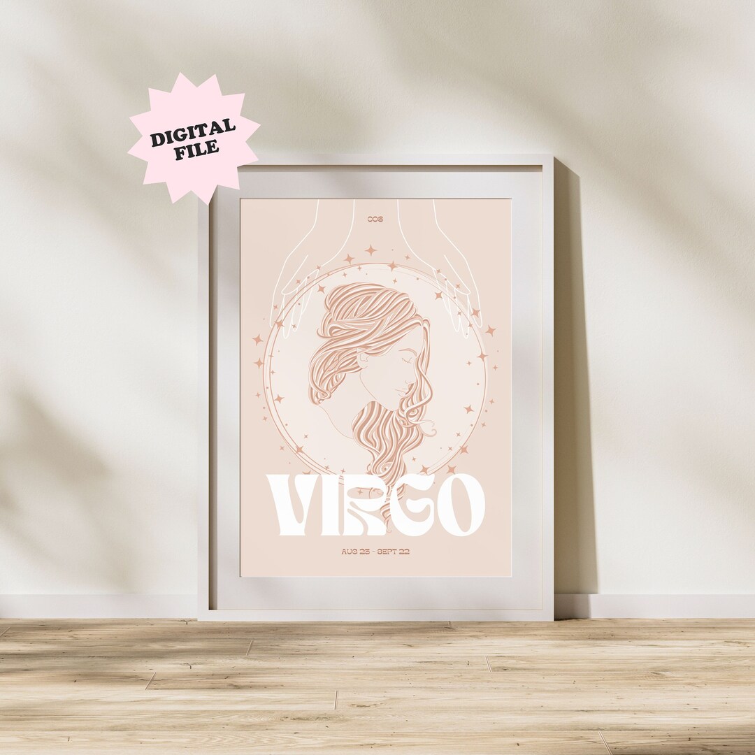 DIGITAL FILE Virgo Print | Astrology Prints, Colourful Wall Art, Star ...