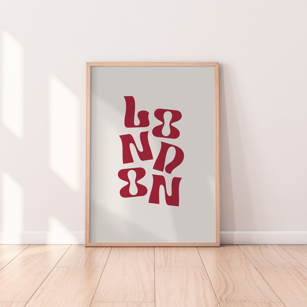 London Typography Print | Eclectic Print, Colourful Print, Retro Print ...