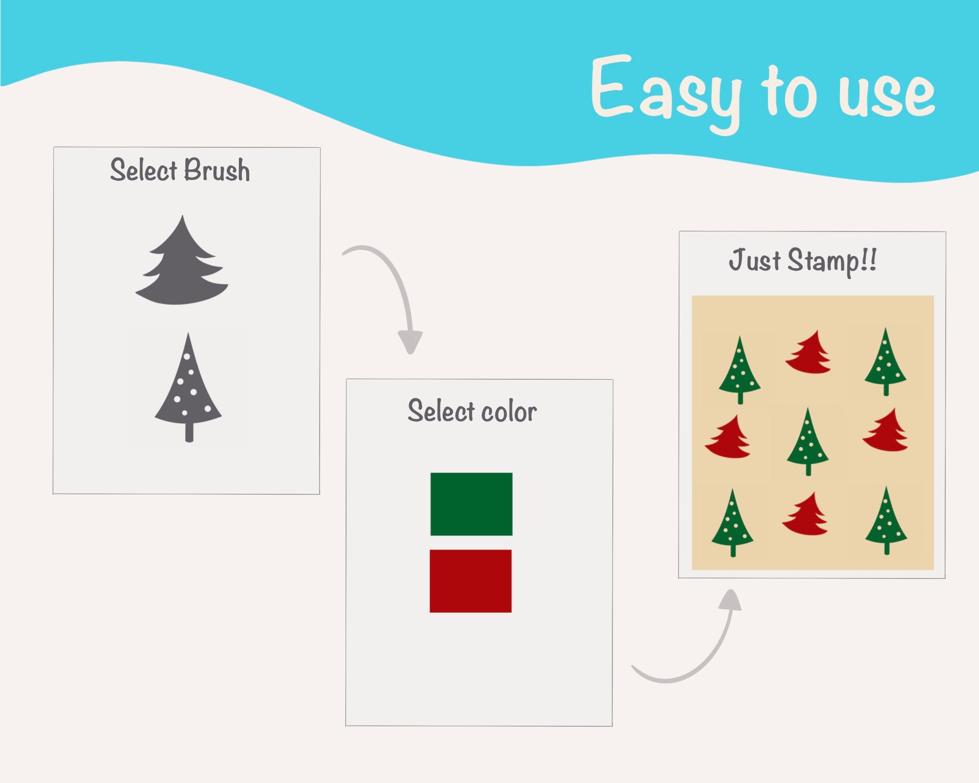 Christmas Tree Stamps for Procreate Procreate Stamps Christmas Tree ...