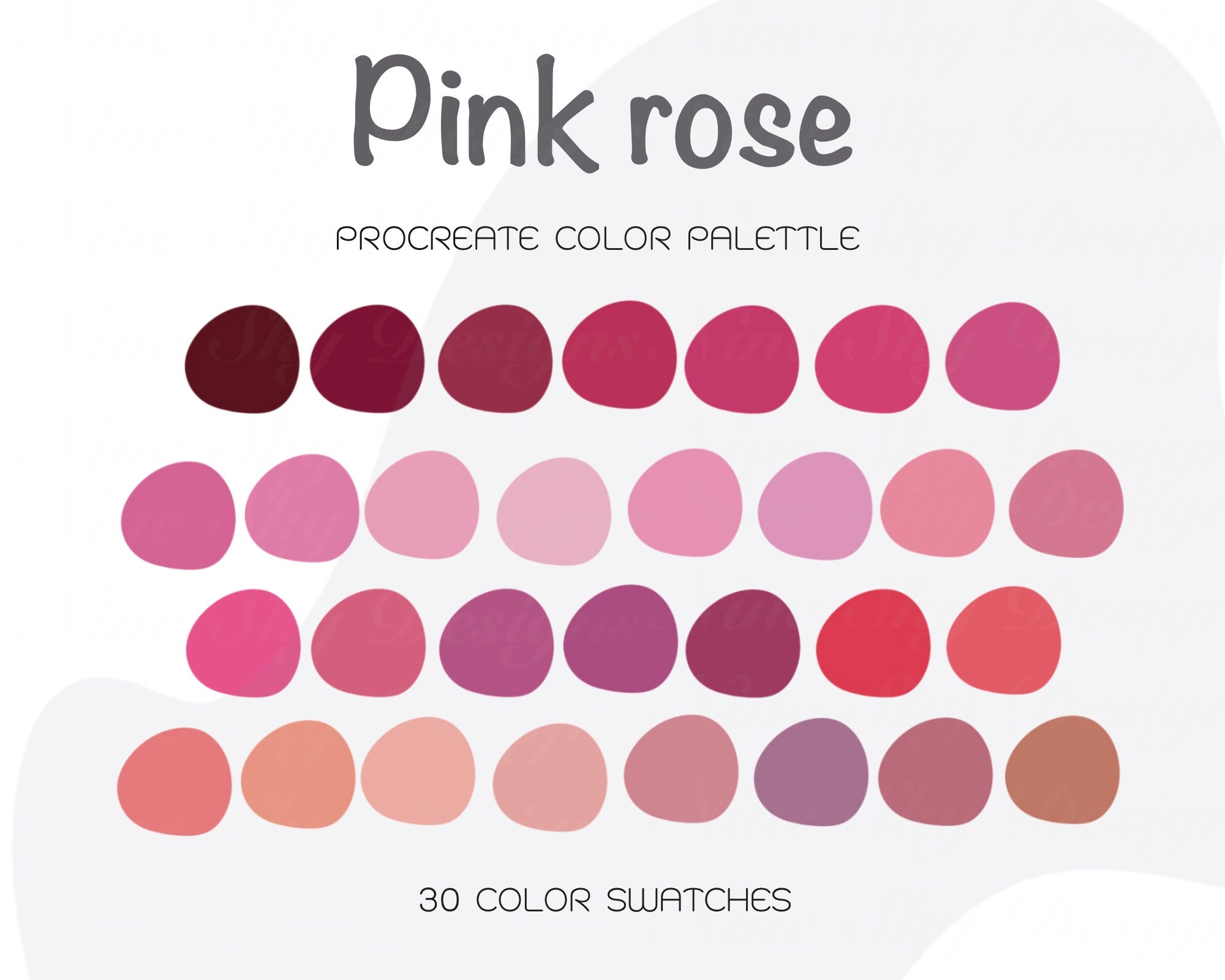 Pink Rose Procreate Color Palette | Pink Color Swatches | Rose Color ...