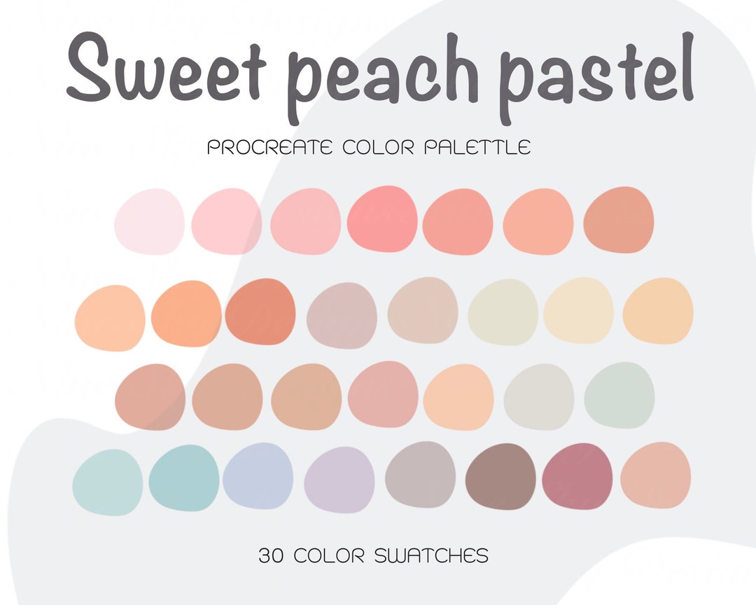 Sweet Peach Pastel Procreate Color Palette | Pastel Color Swatches ...