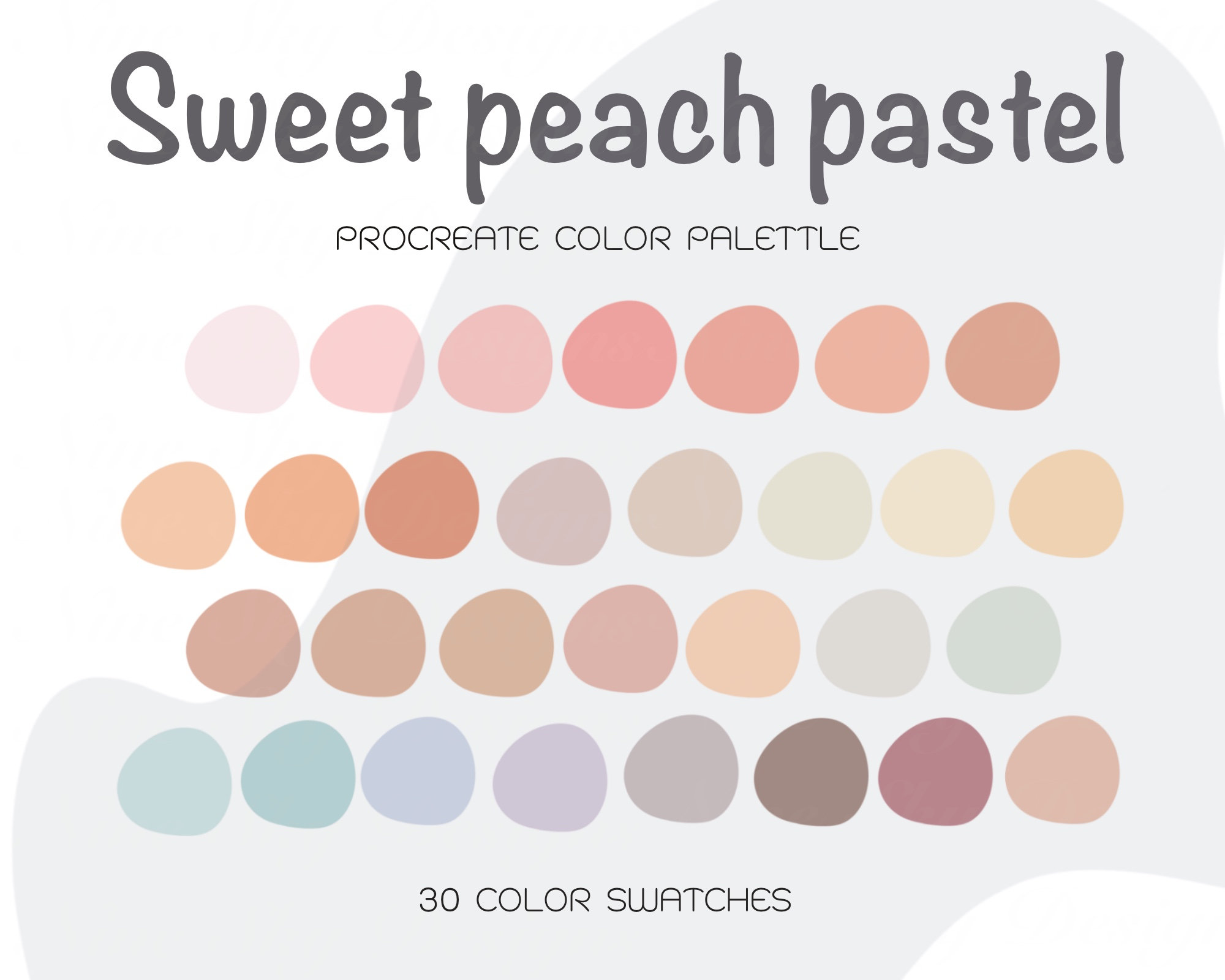 Sweet Peach Pastel Procreate Color Palette | Pastel Color Swatches ...
