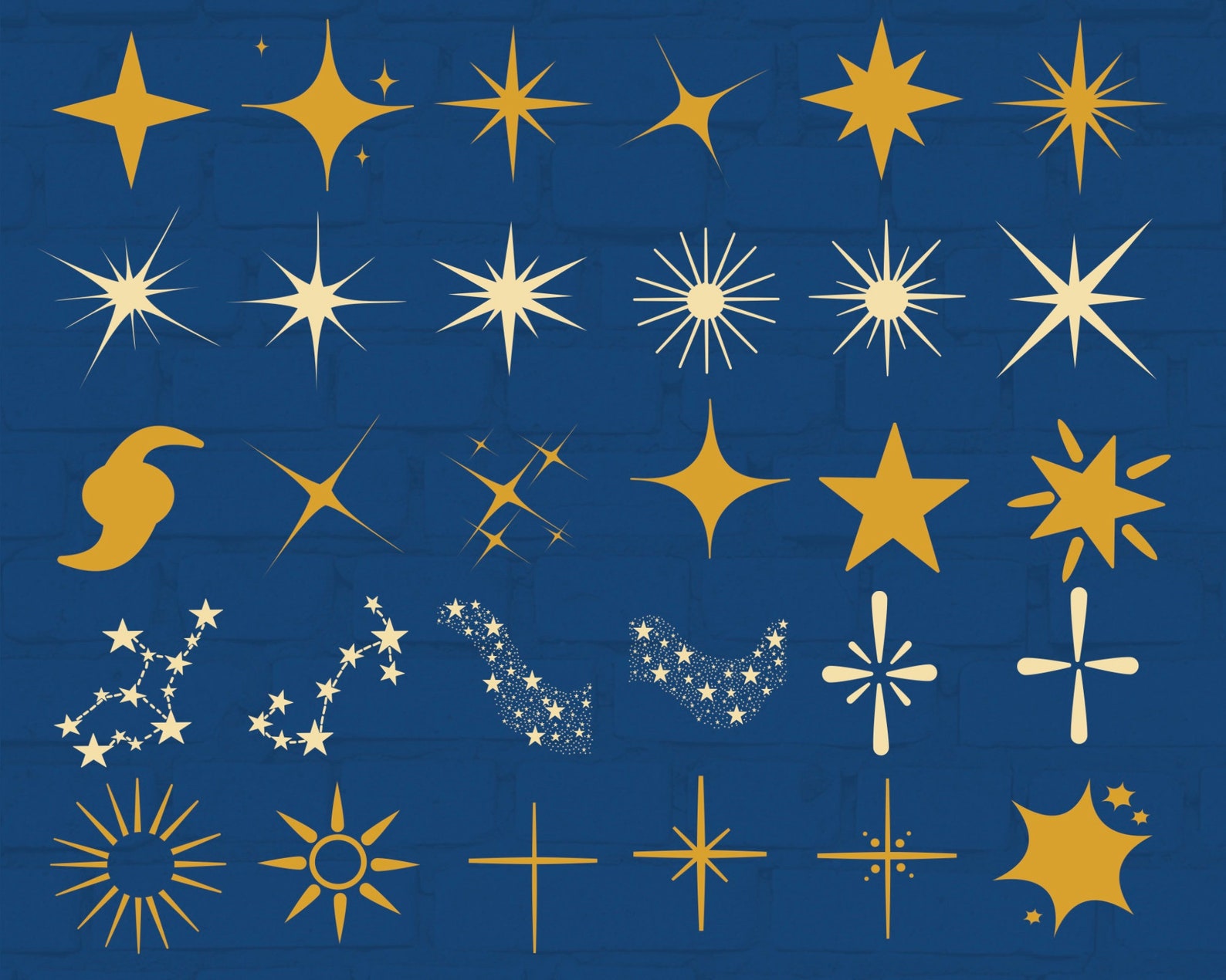 Star & Sparkle Stamps for Procreate | Procreate Stamps Star Sparkle ...