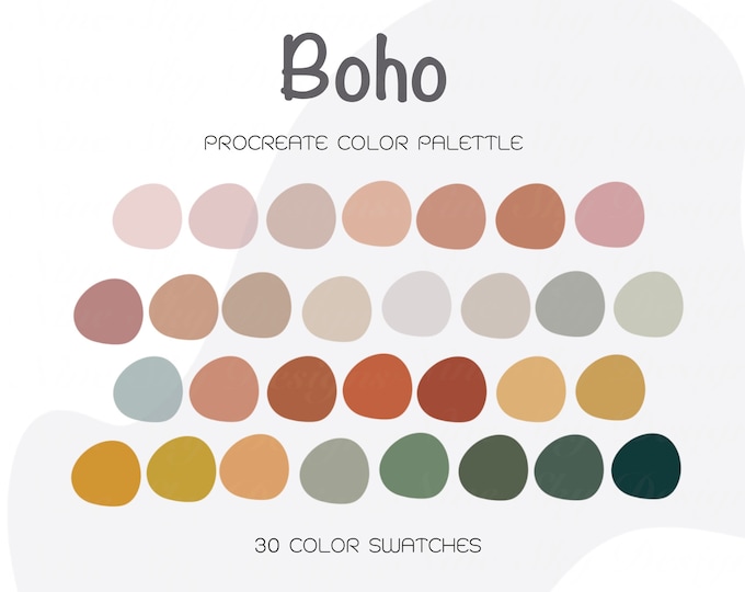 Modern Boho Boho Procreate Color Palette Cool Tones Palette Light ...