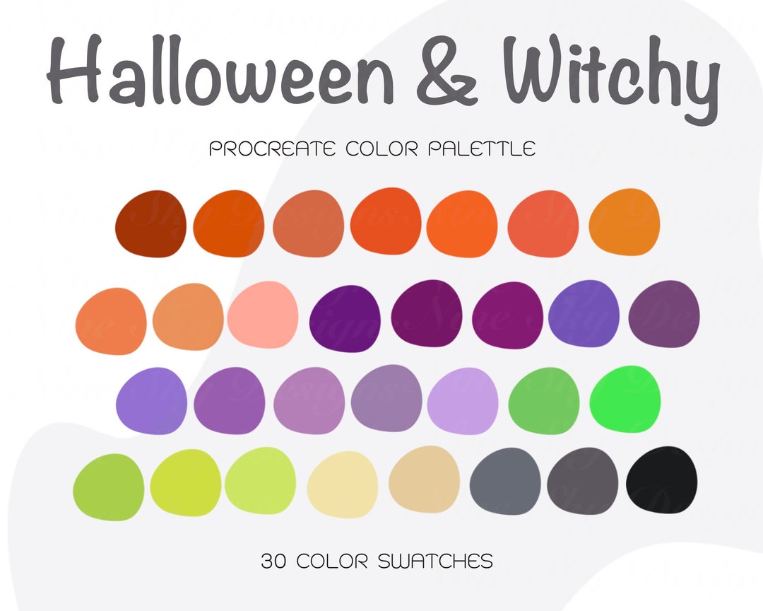 Paleta de colores de Halloween Procreate / Muestras de colores brujos ...