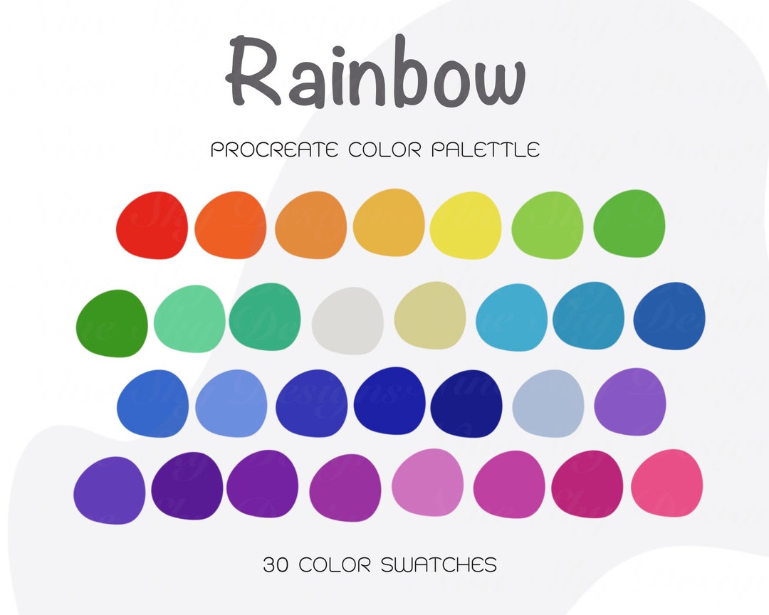 Rainbow Procreate Color Palette | Rainbow Color Swatches | Color ...