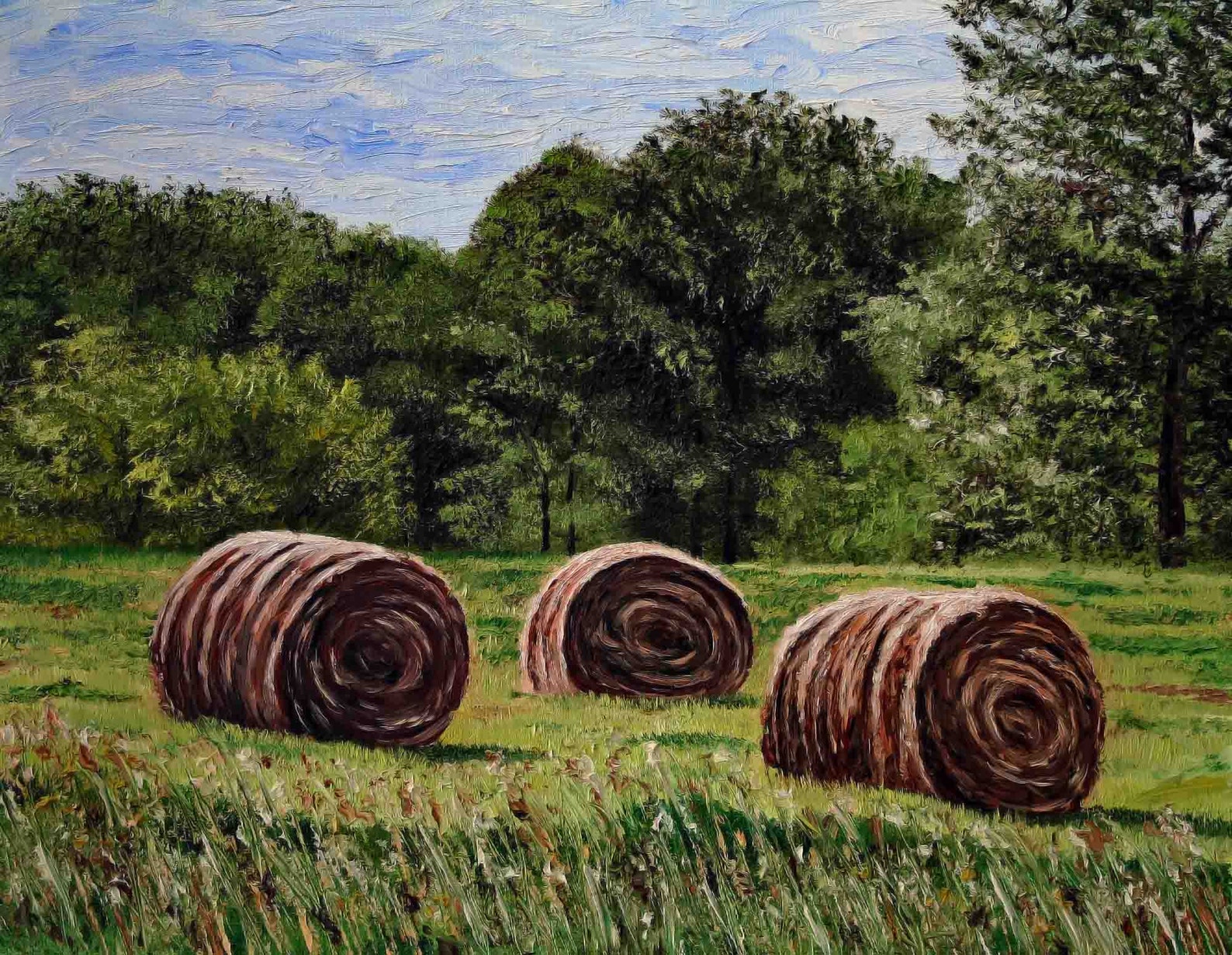 Fine Art Print of Original Oil Painting of Hay Bales - Etsy
