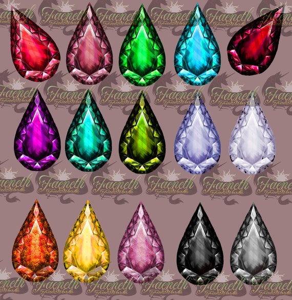 Gemstone pear Asset - Etsy